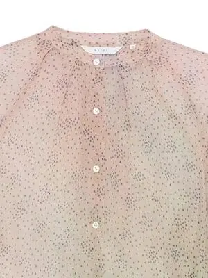 XACUS Triangle Print Buttoned Blouse