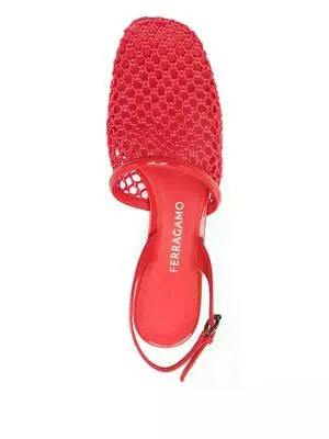 FERRAGAMO Sling-back Heeled Pumps - Red