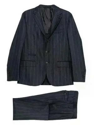 Eleventy Pinstriped Suit - Grey