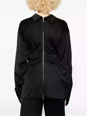 TOTEME Slouch Zip-front Draped Blouse