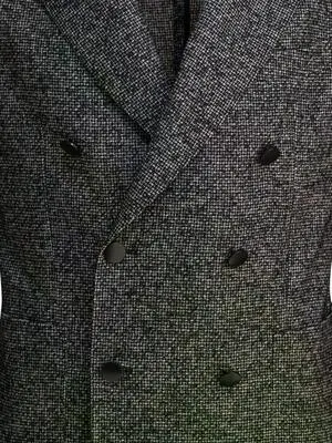 Tagliatore Double-breasted Textured Jacket - Black