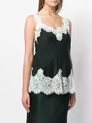 Gold Hawk Lace Detail Sleeveless Top