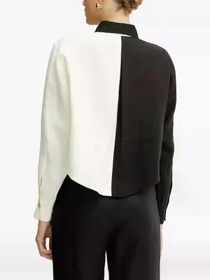 FORTE_FORTE Linen Button-up Shirt With Contrasting Panels