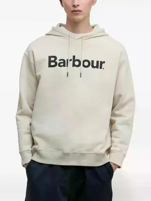 Barbour Logo-print Cotton Hoodie - Neutrals