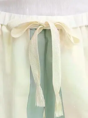 FORTE_FORTE Striped Scalloped Hem Shorts - Neutrals
