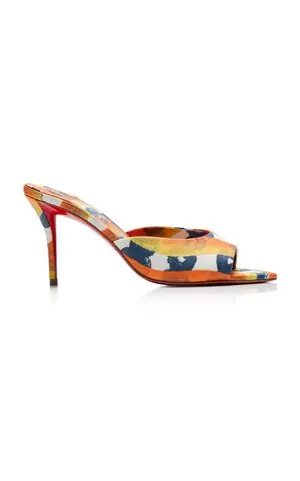 CHRISTIAN LOUBOUTIN Christian Louboutin Miss Z 80mm Printed Toile Mules Multi