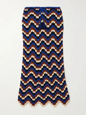 Escvdo Safi Crocheted Organic Cotton Midi Skirt