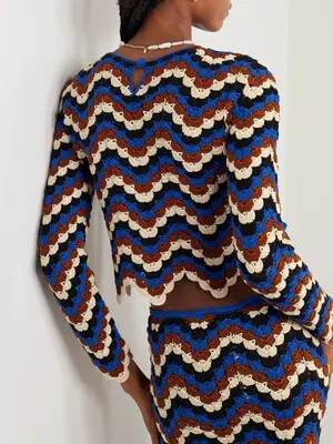 Escvdo Safi Crocheted Organic Cotton Midi Skirt