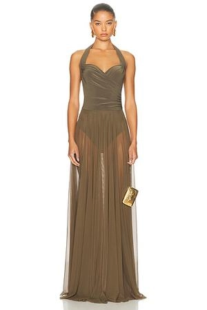 Norma Kamali Norma Kamali Cayla Flared Gown Bark