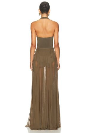 Norma Kamali Cayla Flared Gown - Bark