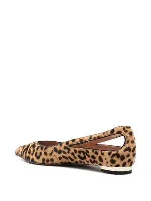 AQUAZZURA Leopard-print Pointed Toe Ballet Flats