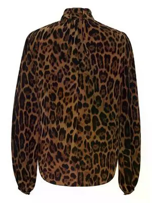 Adam Lippes Leopard-print Pussy-bow Blouse
