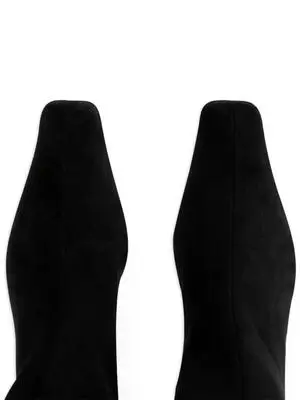 Khaite 55mm Ona Square-toe Ankle Boots - Black