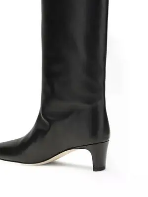 Staud Leather Wally Boots - Black