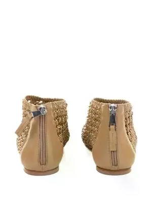 Elena Iachi Woven Leather Ankle Boots