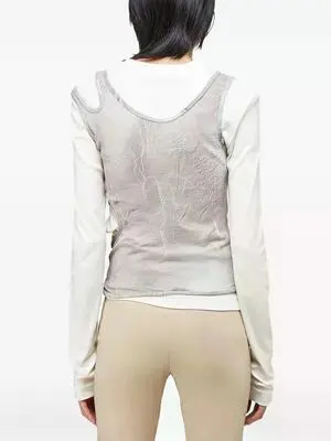 RUSFRCADE Layered Cut-out Long Sleeve Top