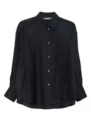 FRENKEN Button-down Shirt With Classic Collar And Curved Hem