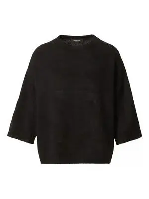 Fabiana Filippi Boxy Half-sleeve Fine Knit Jumper - Black
