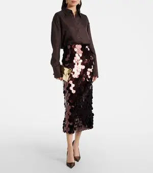 ROKSANDA Sequined Midi Skirt