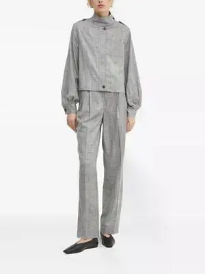 BRUUNS BAZAAR Check Pattern Pleated Trousers