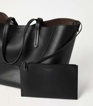 Brunello Cucinelli Calfskin Bc Duo Tote Bag - Black