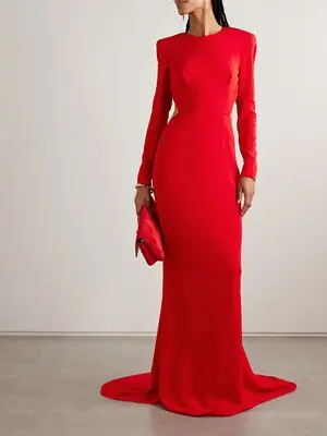 Stella McCartney Open-back Crepe Gown - Red