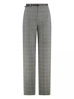 Max Mara Belted Check Pattern Trousers