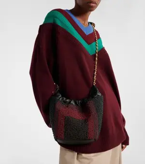 Loewe Squeeze Mini Beaded Leather Top-handle Bag