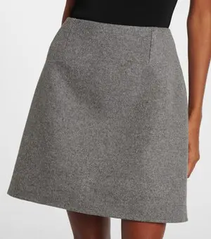 Carolina Herrera Melange Virgin Wool Miniskirt