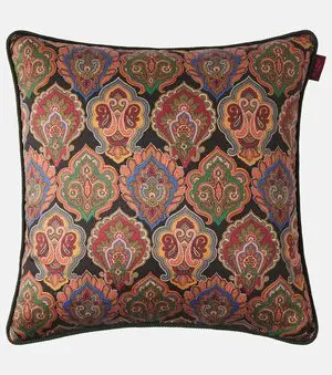Etro Pegaso Paisley Cotton Cushion - Multicoloured