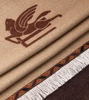 Etro Clergy Pegaso Floral Wool Throw - Brown