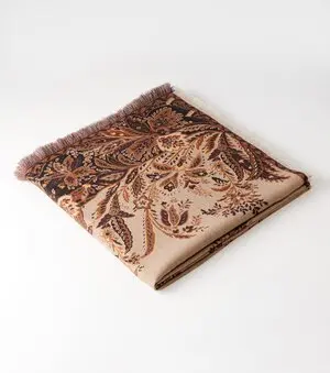 Etro Clergy Pegaso Floral Wool Throw - Brown