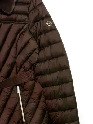 Michael Kors Quilted Belted Jacket With Logo Plaque