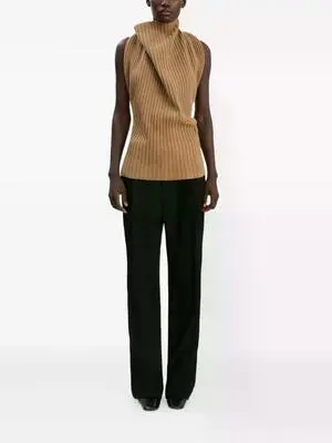 Victoria Beckham Draped Ribbed Top