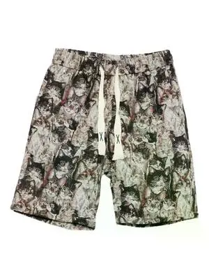 BLESS Cat-print Drawstring Shorts