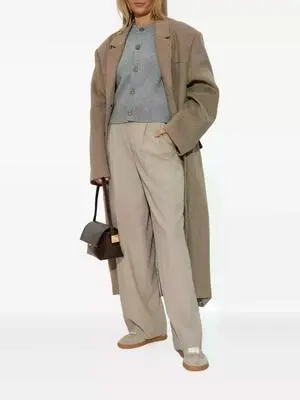 AMI Paris Pleated Buckle-fastening Trousers - Neutrals