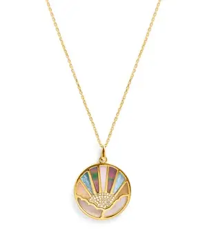L'ATELIER NAWBAR Yellow Diamond And Mother Of Pearl Sunshine Necklace - Gold