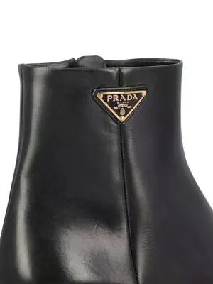 Prada Triangle-logo Pointed-toe Boots