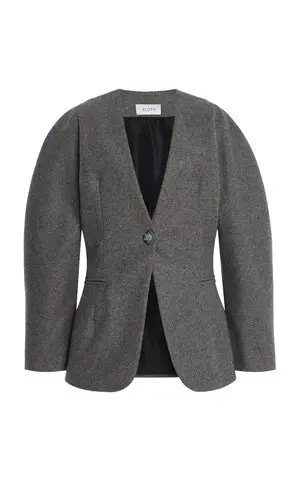 SLOAN Circular-sleeve Wool Blazer - Grey