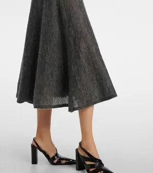 Alaïa Ruffled Mohair And Wool-blend Midi Dress - Grey