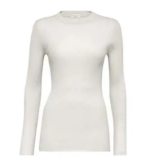Brunello Cucinelli Cashmere Blend Lamé Sweater - White