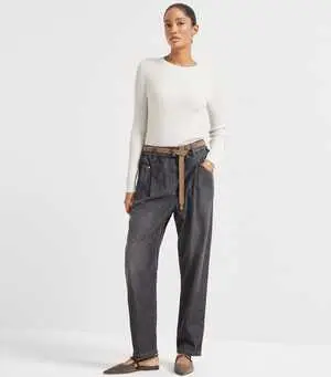 Brunello Cucinelli Cashmere Blend Lamé Sweater - White