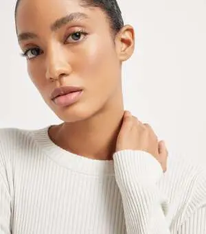 Brunello Cucinelli Cashmere Blend Lamé Sweater - White