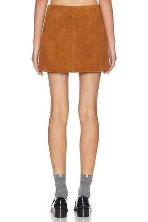 Marc Jacobs Suede Box Pleat Mini Skirt