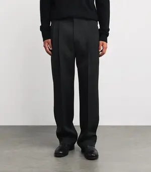 THE ROW Zev Virgin Wool Gabardine Trousers