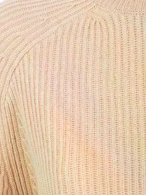 Max Mara Ribbed Wool High Neck Cropped Sweater