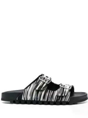 Missoni Double-buckle Knitted Slides - Black
