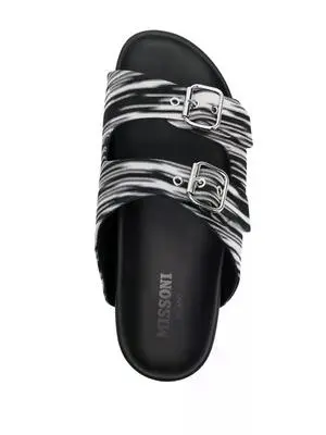 Missoni Double-buckle Knitted Slides - Black
