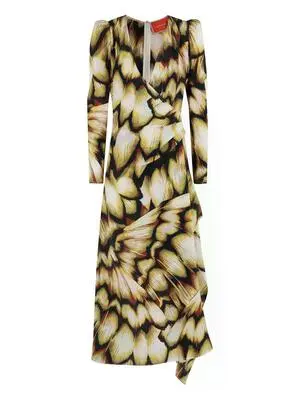 La DoubleJ Monarch Abstract-print Maxi Dress - Neutrals