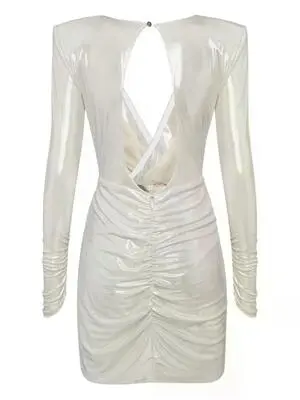 Philipp Plein Skull Detail Draped Mini Dress